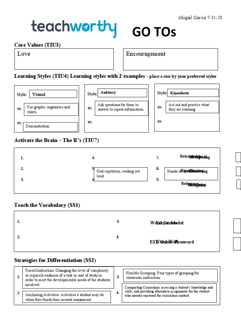 Go To Page Word Fillable-1 1 - 1 | PDF | Learning Styles | Educational ...