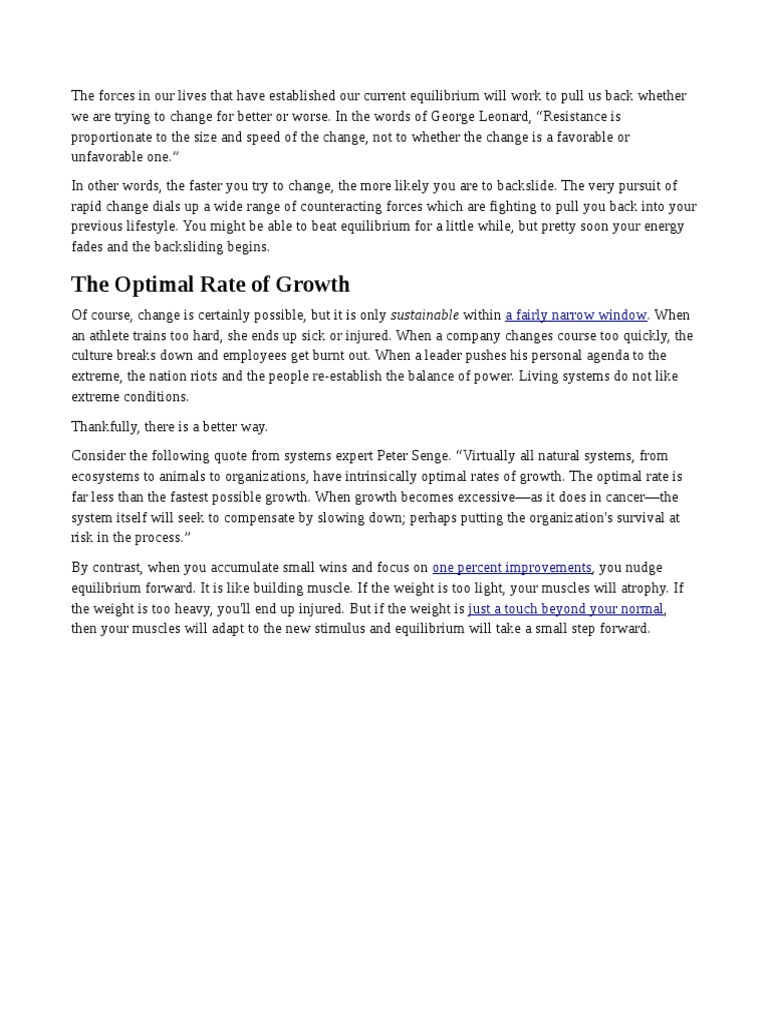 The Optimal Rate of Growth: A Fairly Narrow Window | PDF | Wellness ...