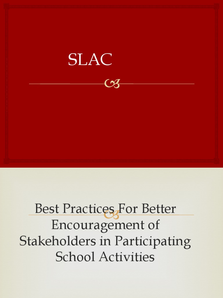 SLAC | PDF | Bias | Community