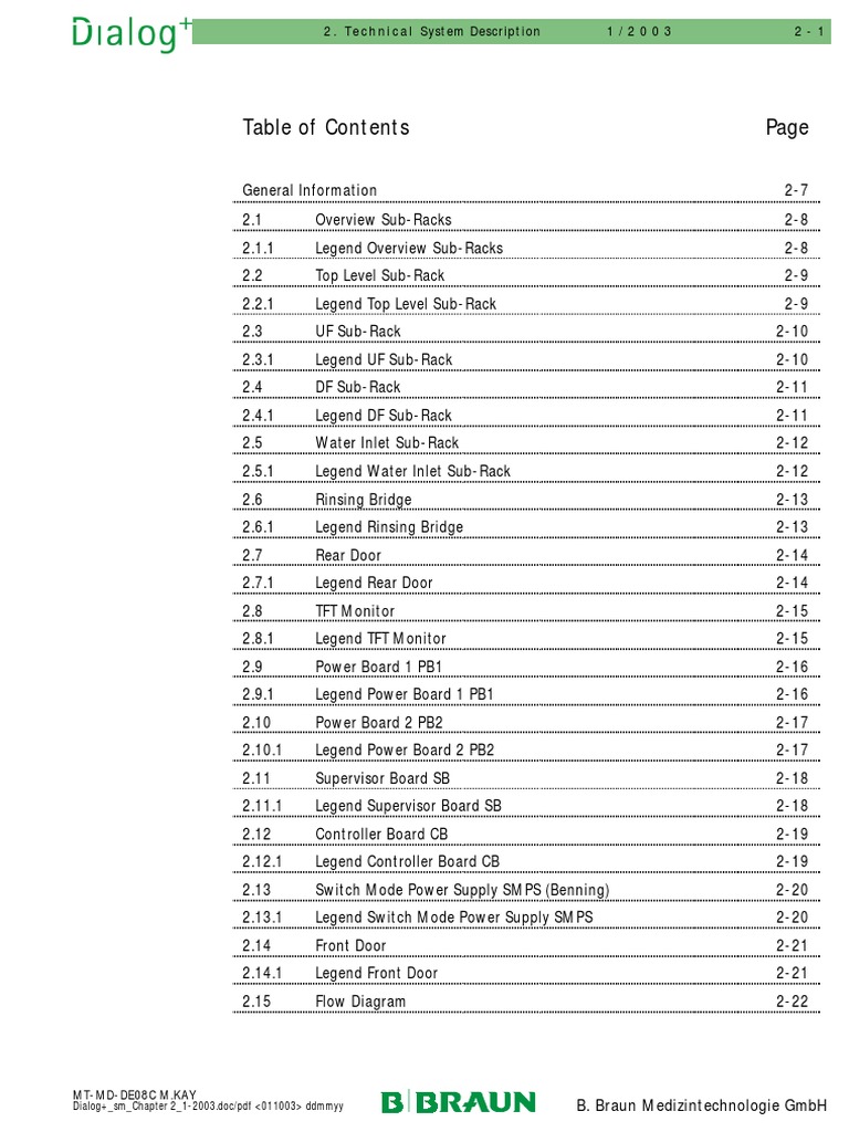 249064178-Braun-Dialog-Renal-Dialysis-Machinمهم جداe-Manual PDF | PDF | Input/Output | Valve