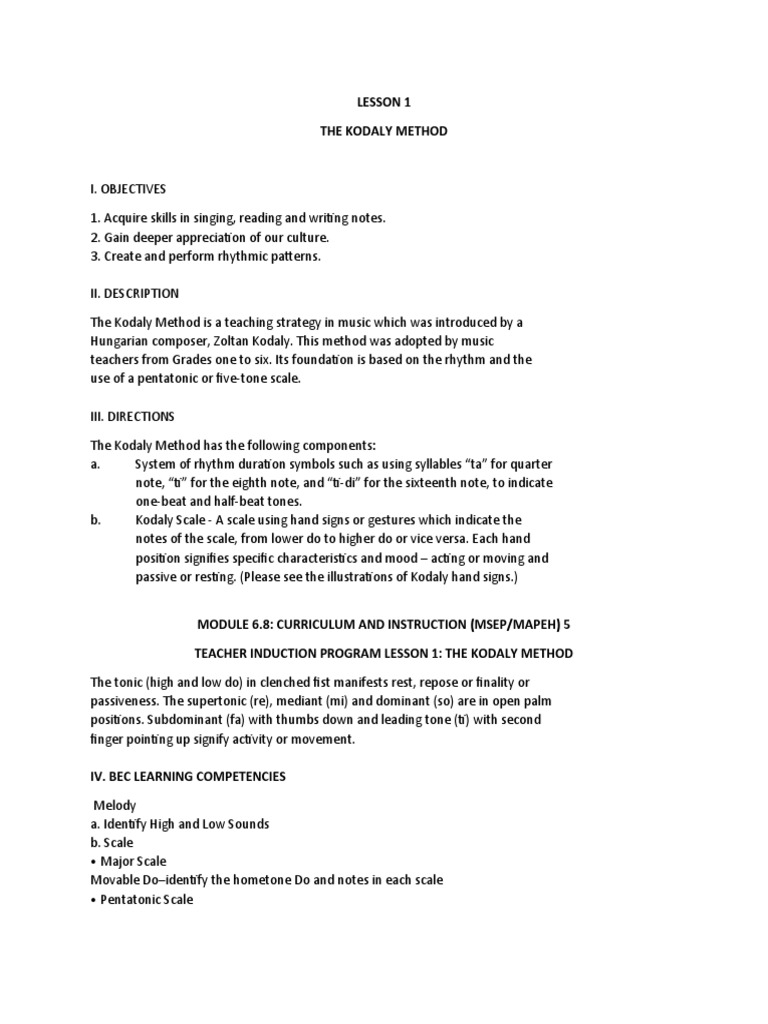 The Kodaly Method | PDF | Art