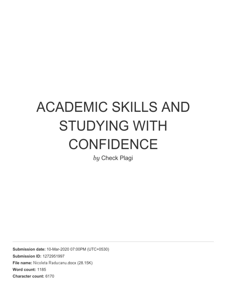 Academic Skills and Studying With Confidence | PDF