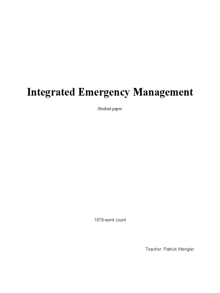 Integrated Emergency Management Guide | PDF | Emergency Management ...