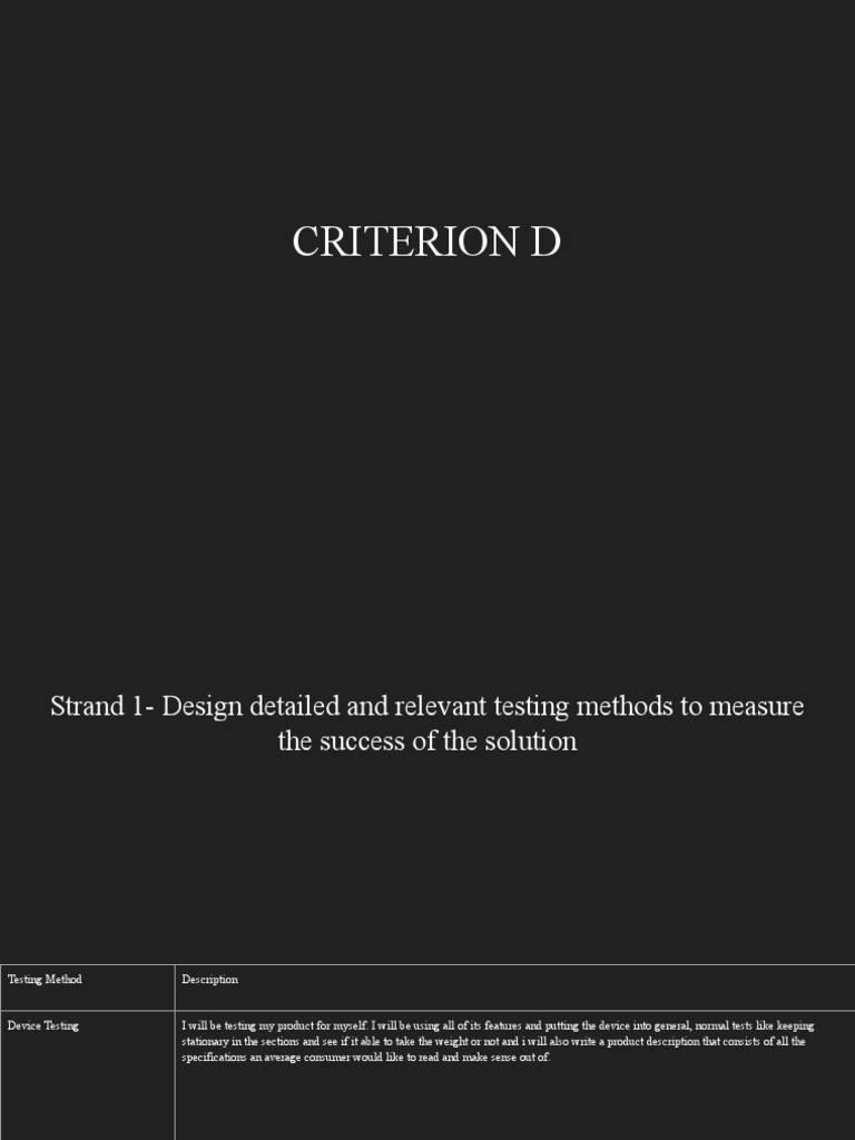 Criterion D PDF | PDF | Wood | Weight