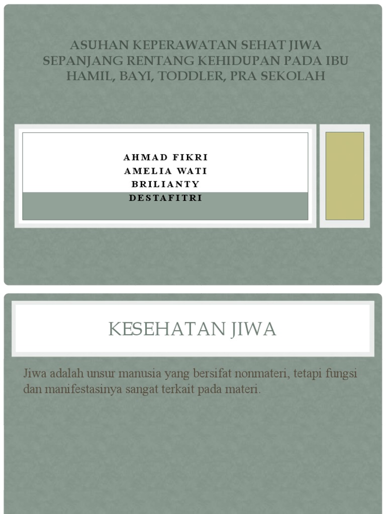 Askep Jiwa Kel 1 | PDF | Pengembangan Diri | Kesehatan Holistik