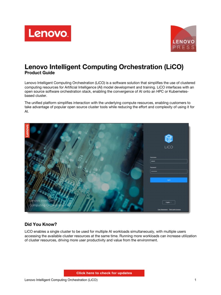 Lenovo Intelligent Computing Orchestration (Lico) : Product Guide | PDF ...