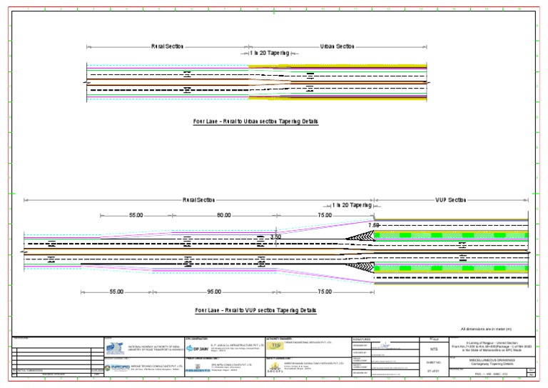 Tapering Details for NH-353D Road Design | PDF | Transportation ...