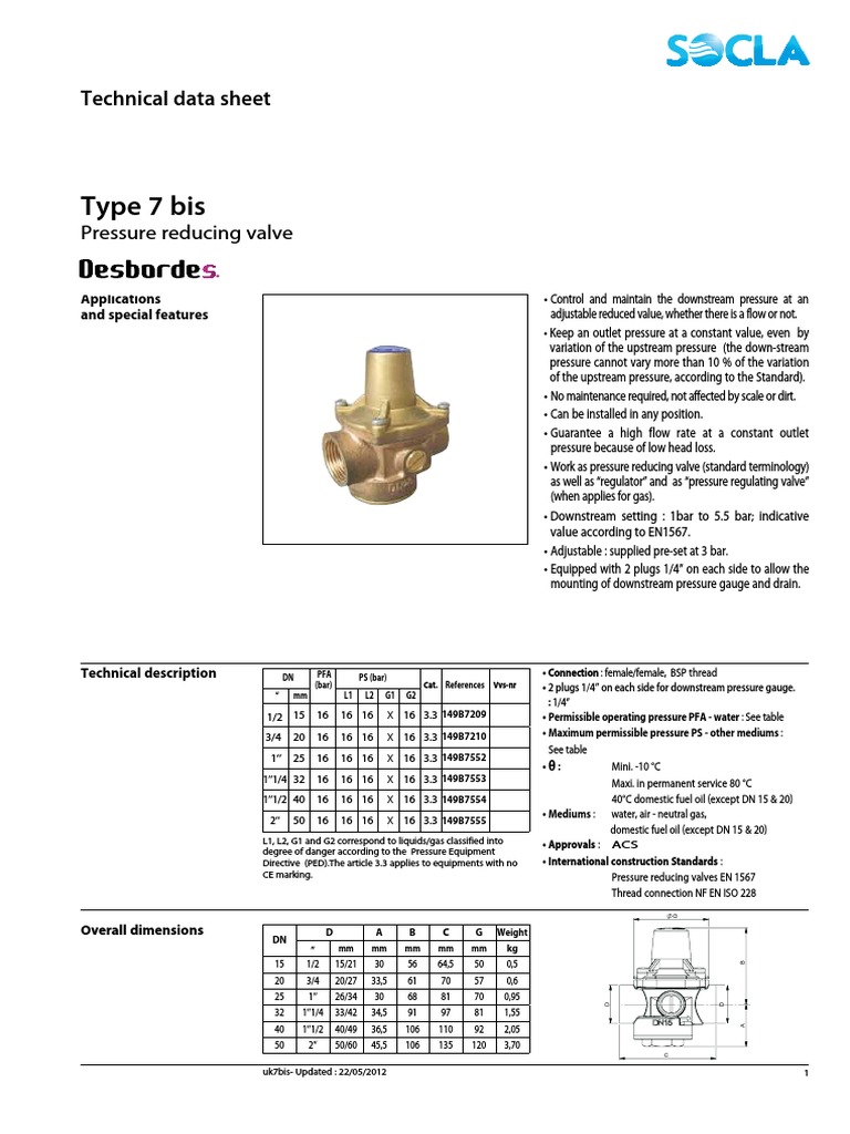 PRV - Pressure Reducing Valve | PDF | Valve | Building Materials