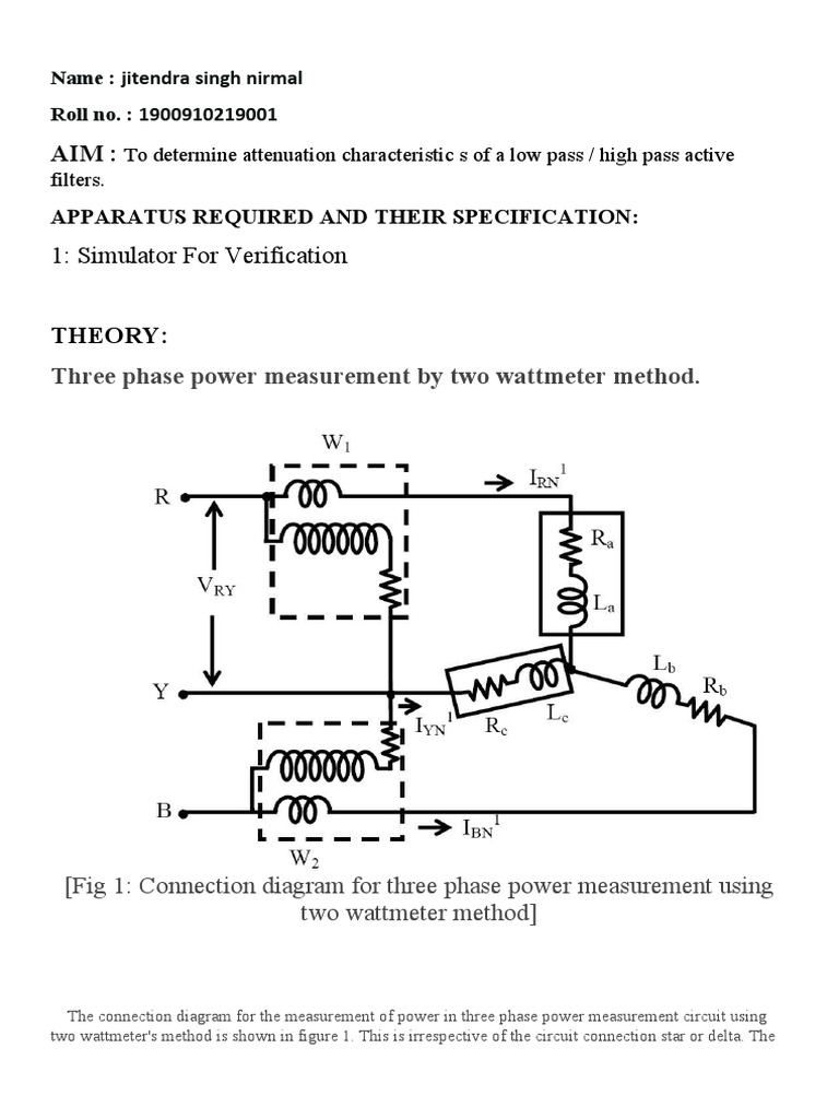 Three Phase Power Measurement Using Two Wattmeter Method: Theory ...