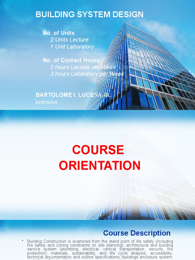 Building System Design Course Overview | PDF | System | Life Cycle ...