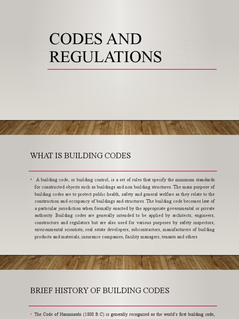 Codes and Regulations | PDF | Building Code | Safety