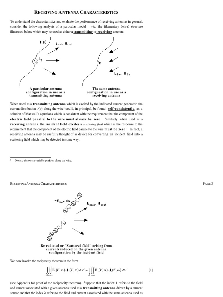 Characterizing Receiving Antennas through Reciprocity: Relating ...