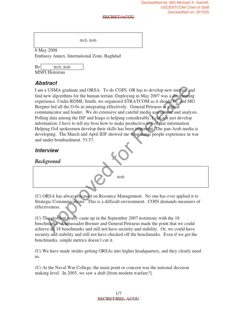 MNFI STRATCOMM Cioppa 080506 | PDF | David Petraeus | Strategic ...