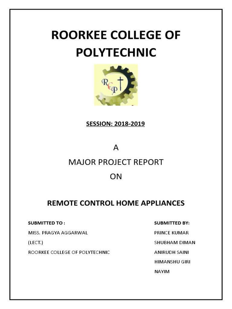 Roorkee College of Polytechnic: A Major Project Report ON | PDF