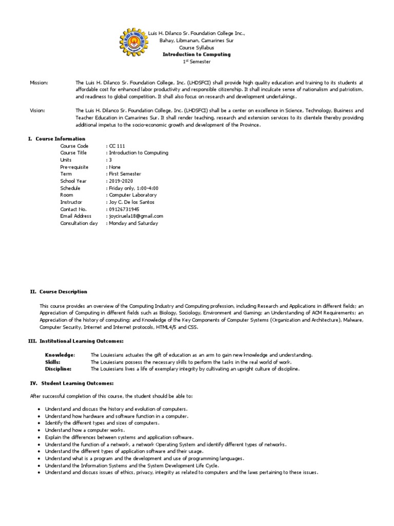 Introduction To Computing PDF | Download Free PDF | Integrity | Computing