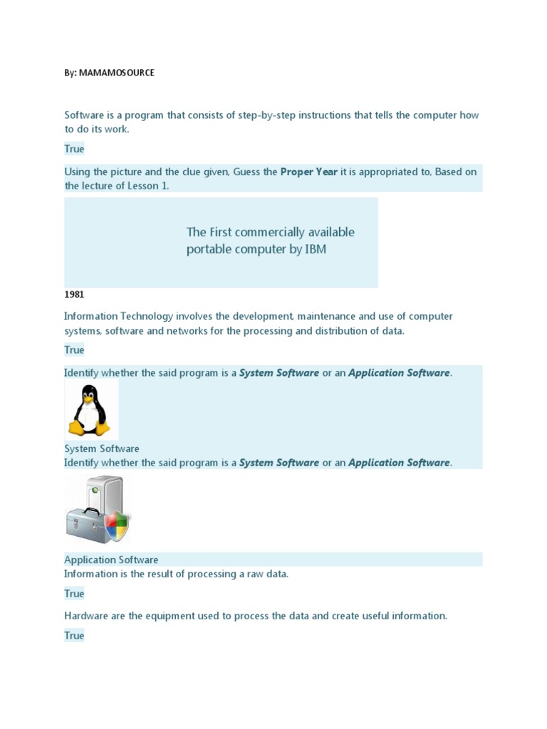 Computing Fundamentals | PDF | Spreadsheet | Computer Data Storage