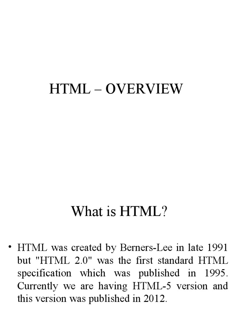 Intro HTML | PDF | Html Element | Html