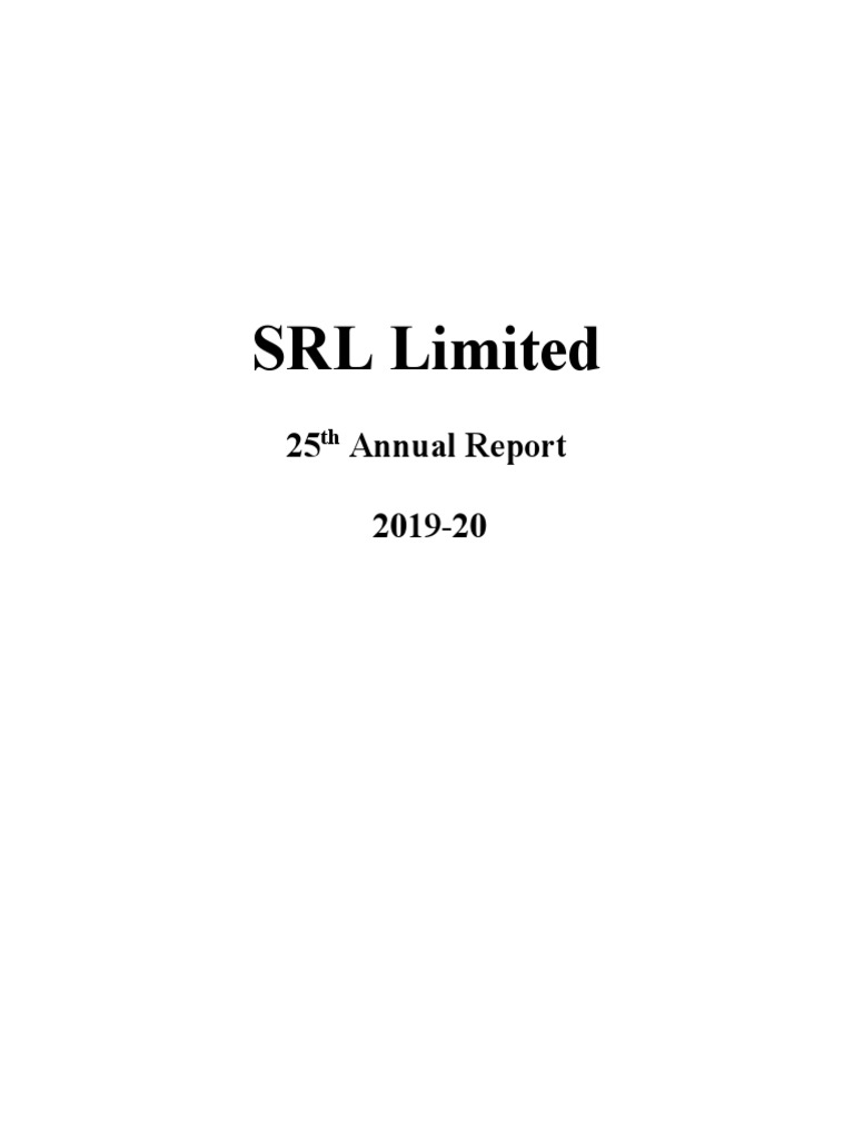 SRL Limited 25th Annual Report 2019-20 | PDF | Dividend | Board Of ...