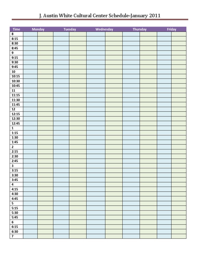 Schedule Template | PDF