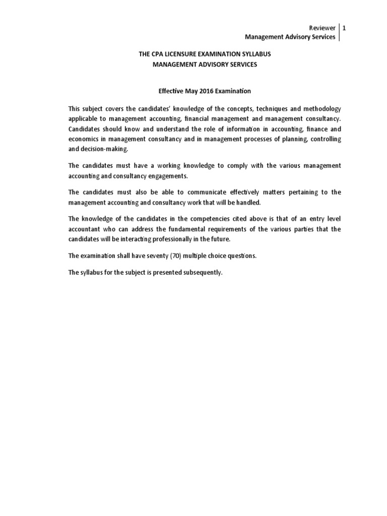 Management Advisory Services | PDF | Management Accounting | Accounting