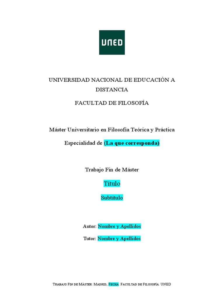 Formato TFM | PDF | Comillas | Bibliografía