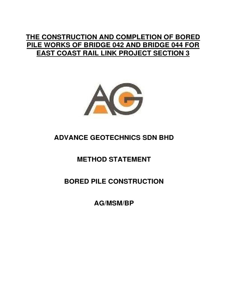 Method Statement For Excavation | PDF | Deep Foundation | Geotechnical Engineering