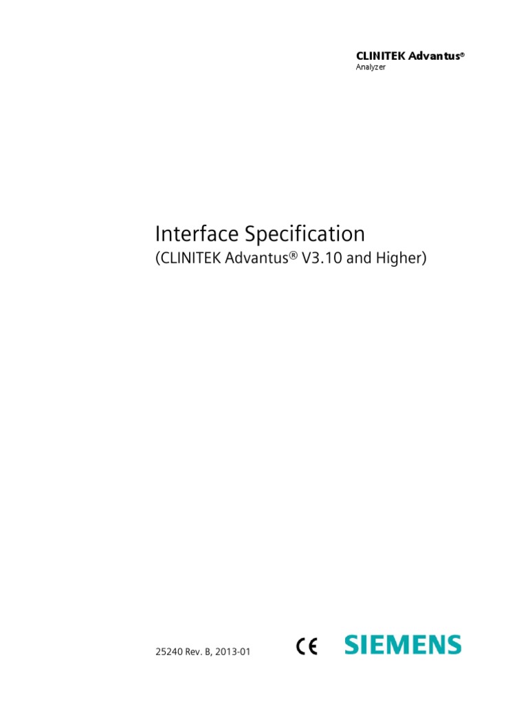 Clinitek Advantus-LIS Interface Specifications Manual V3.10 and Higher | Download Free PDF | Ip ...