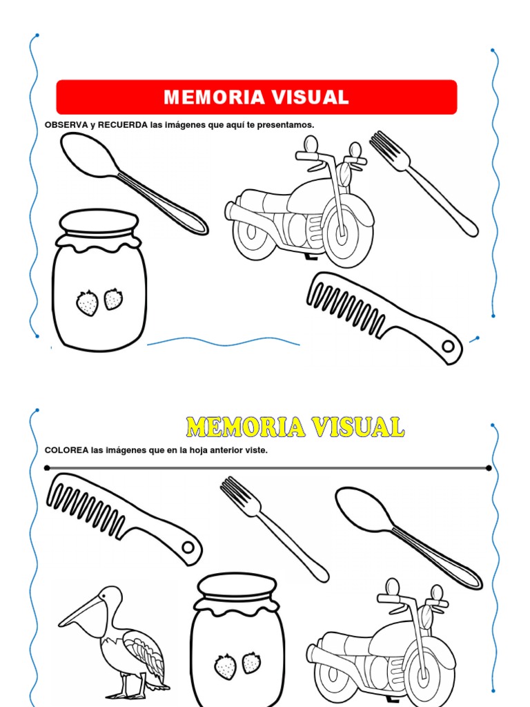 Memoria Visual: Colorea y Recuerda | PDF