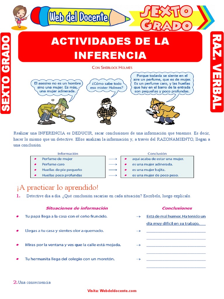 Hoja De Trabajo De Inferencia De Cuarto Grado