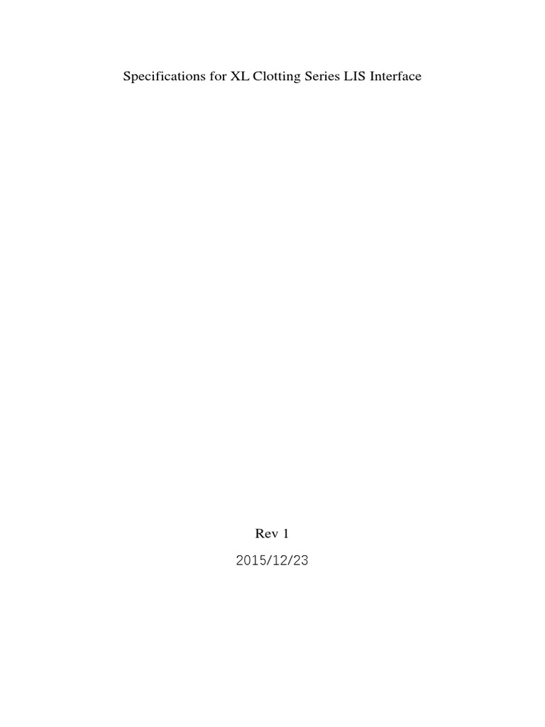 XL Series Lis Interface Manual-En | PDF | Reference Range | Input/Output