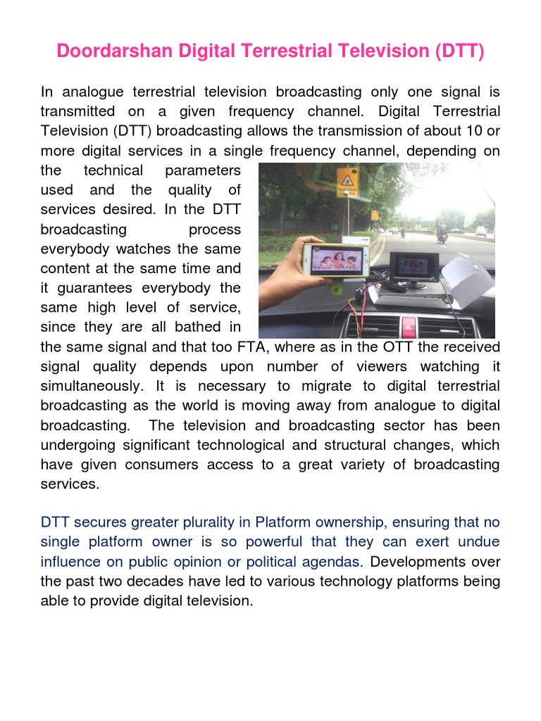 DTT Write Up For Booklet - Final Ok | PDF | Television | Set Top Box