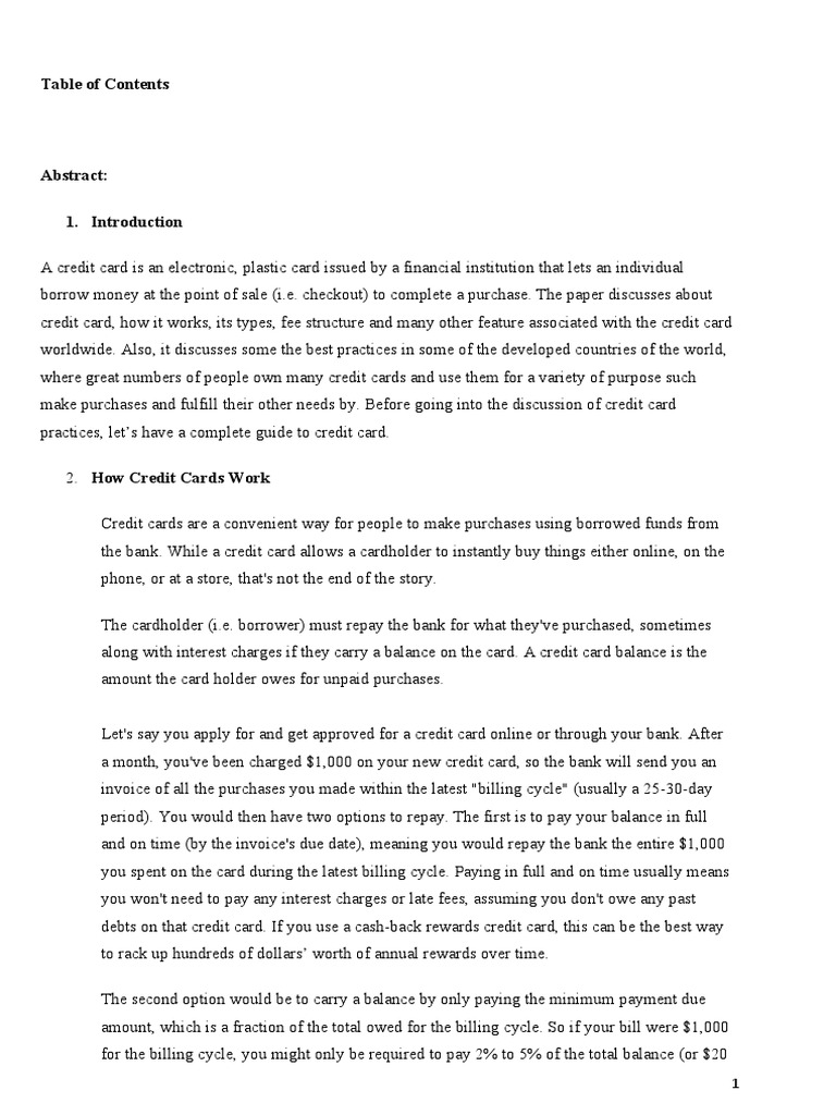 An Introduction To Credit Card | PDF | Credit Card | Debit Card