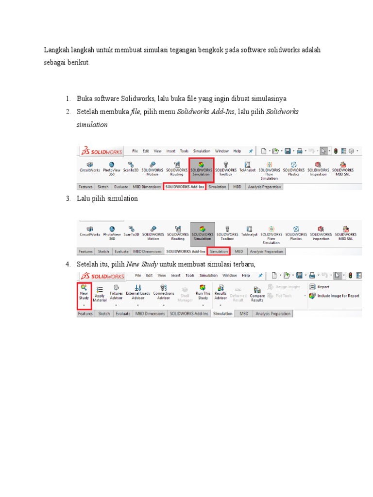 Langkah Langkah Untuk Membuat Simulasi Tegangan Bengkok Pada Software Solidworks Adalah Sebagai ...