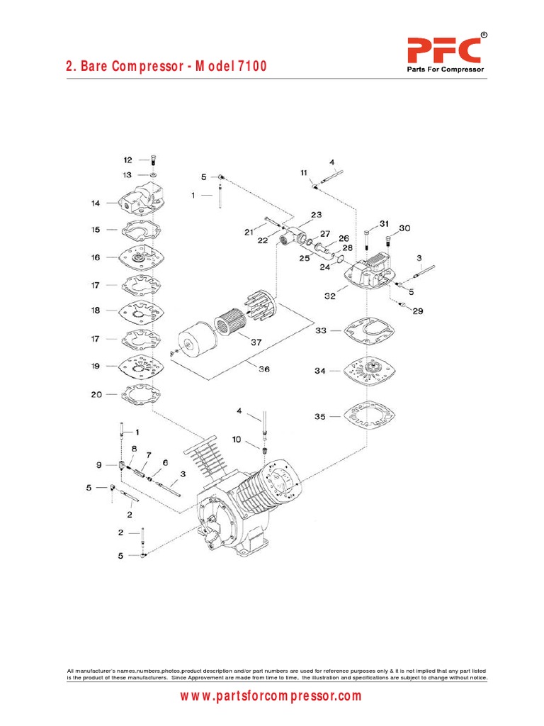 Bare Compressor-Model 7100 PDF | PDF