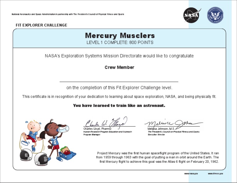 182831main V2 FE Certificate Mercury | PDF