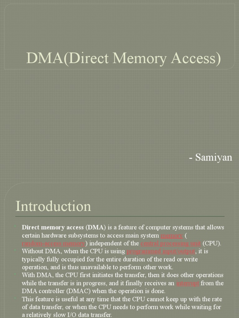 DMA (Direct Memory Access) | PDF