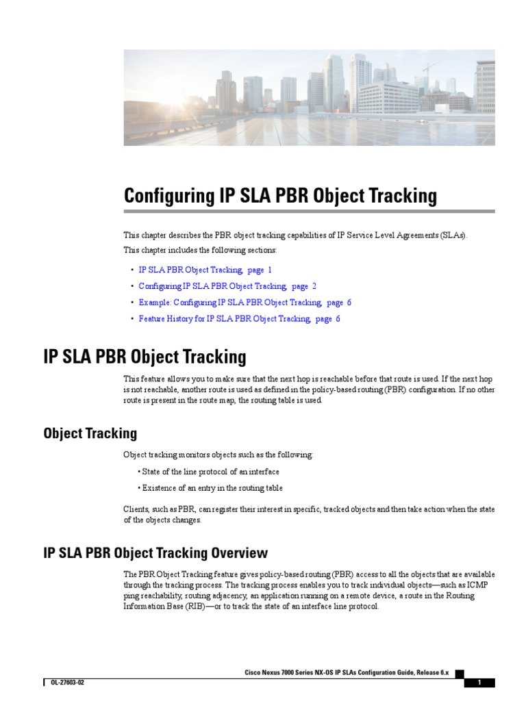 Configuring Ip Sla PBR Object Tracking PDF | PDF | Internet Protocols | I Pv6