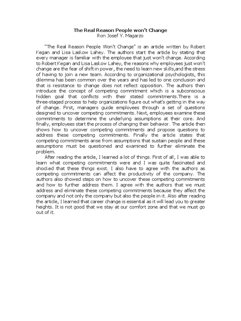 Understanding Resistance to Change | PDF | Career & Growth