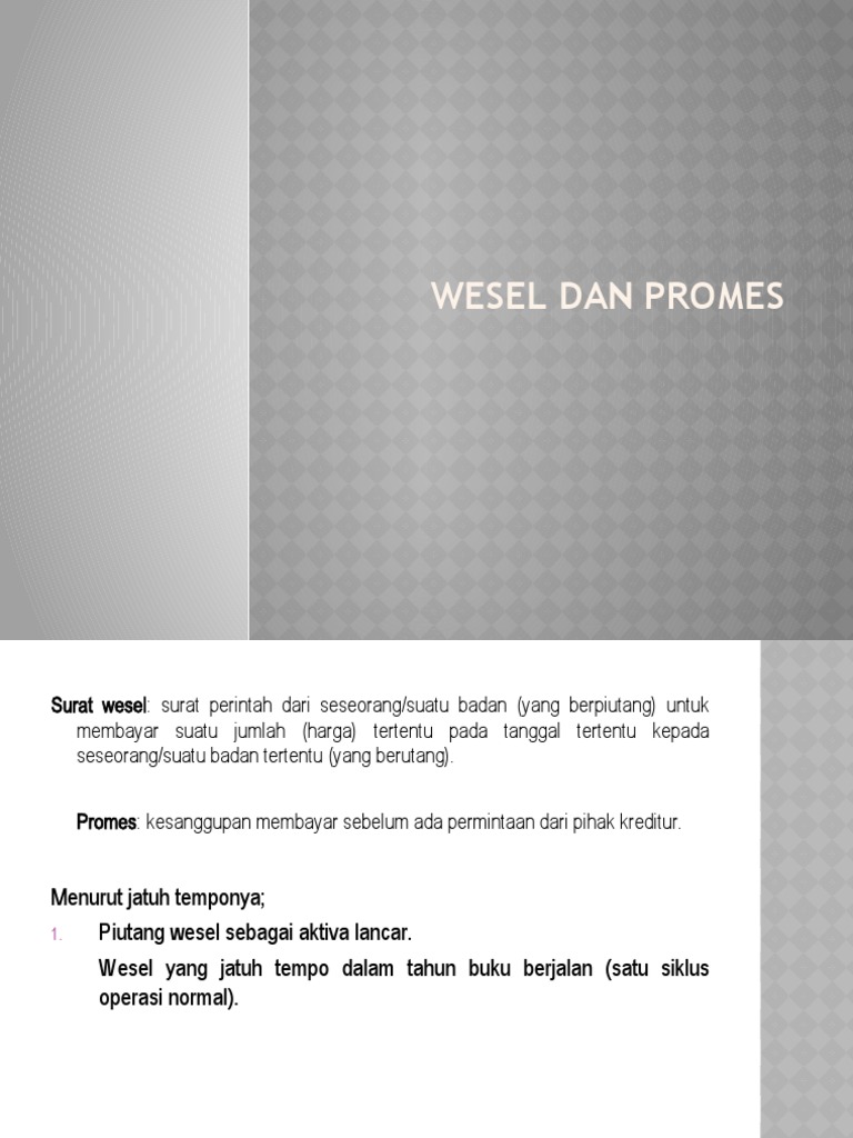 Panduan Lengkap Wesel dan Promes | PDF