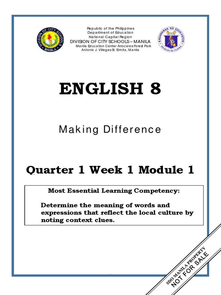 ENGLISH 8 - Q1 - Mod1 - Making Difference PDF | PDF | Atlantic Slave ...