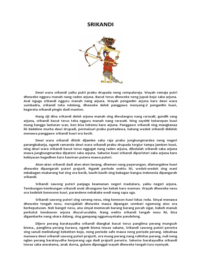 CERITA WAYANG SRIKANDI Dan MAHABARATA | PDF