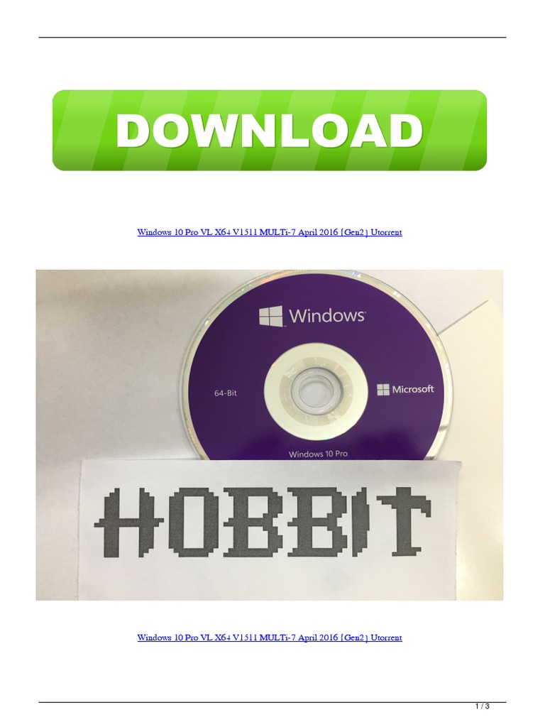 Windows 10 Pro VL X64 v1511 MULTi7 April 2016 Gen2 Utorrent PDF | PDF | Windows 10 | Computing ...