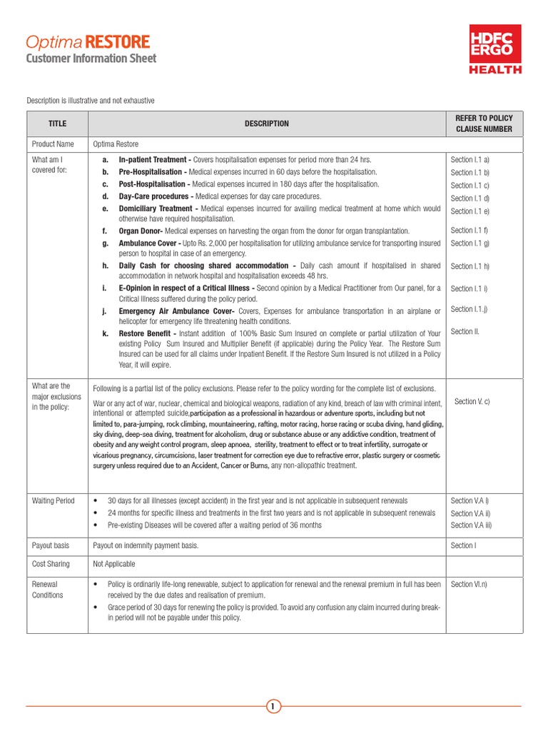Optima Restore PW (With CIS) PDF | PDF | Hospital | Patient