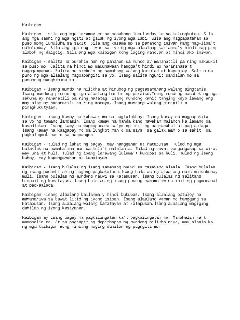 (Talumpati) Kaibigan | PDF