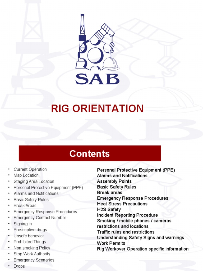 Rig Orientation | PDF | Oil Spill | Emergency