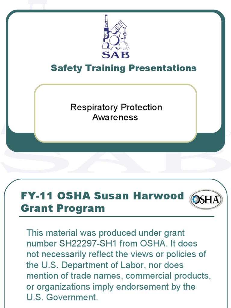 OSHA Respiratory Protection Training Guide | PDF | Occupational Safety ...