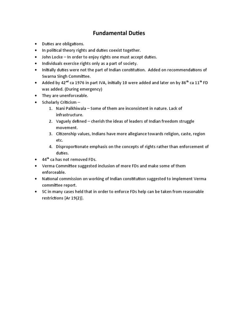 3 Fundamental Duties | PDF