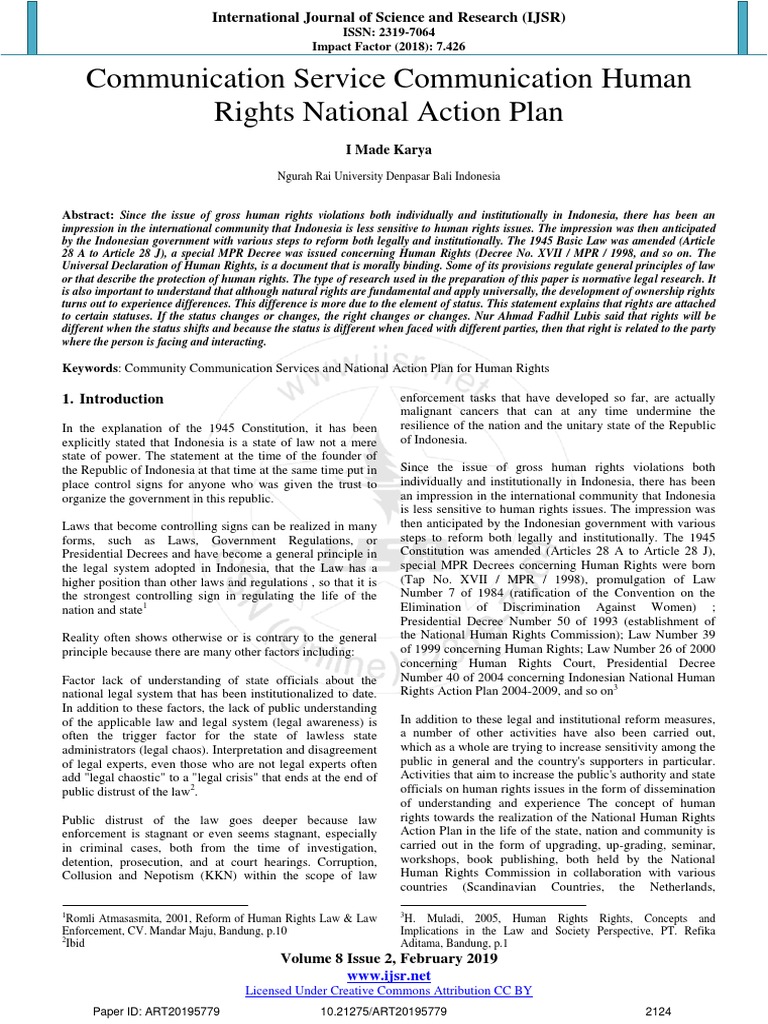 Communication Service Communication Human Rights National Action Plan ...