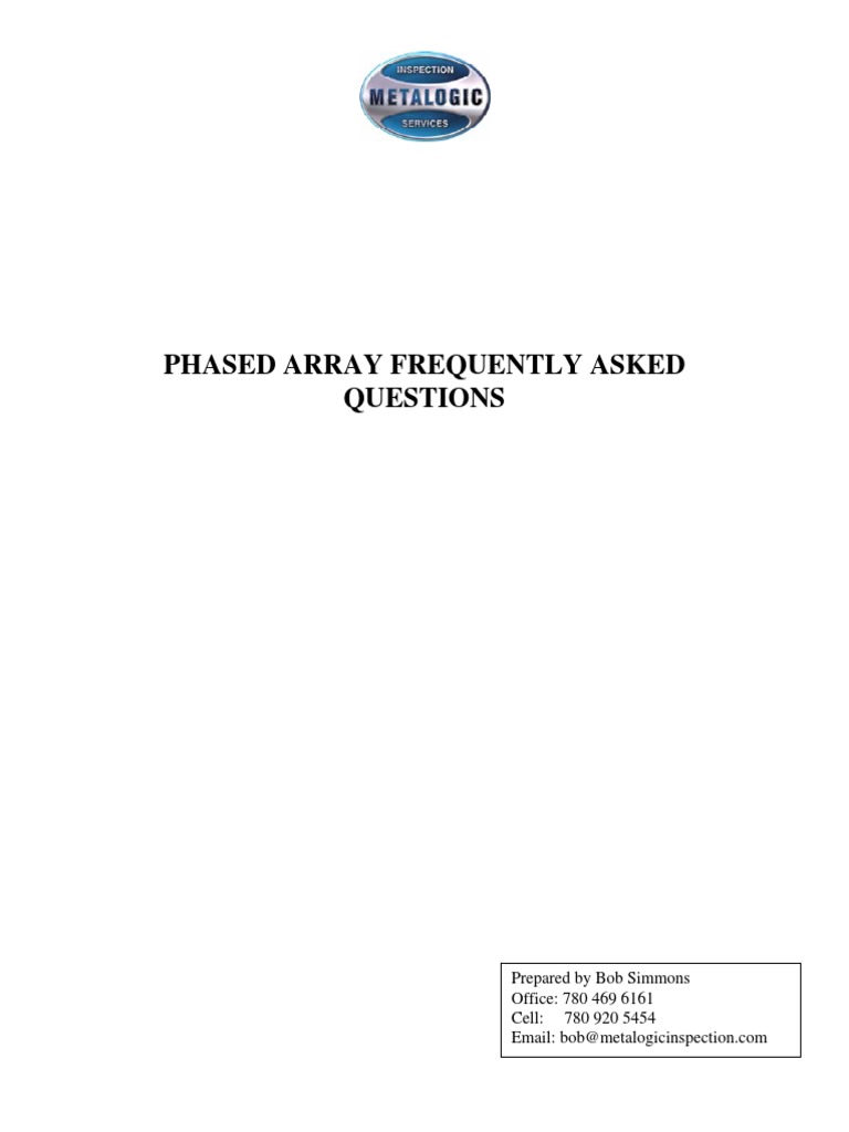 Phased Array Ultrasonics FAQ Guide | PDF | Nondestructive Testing | X Ray