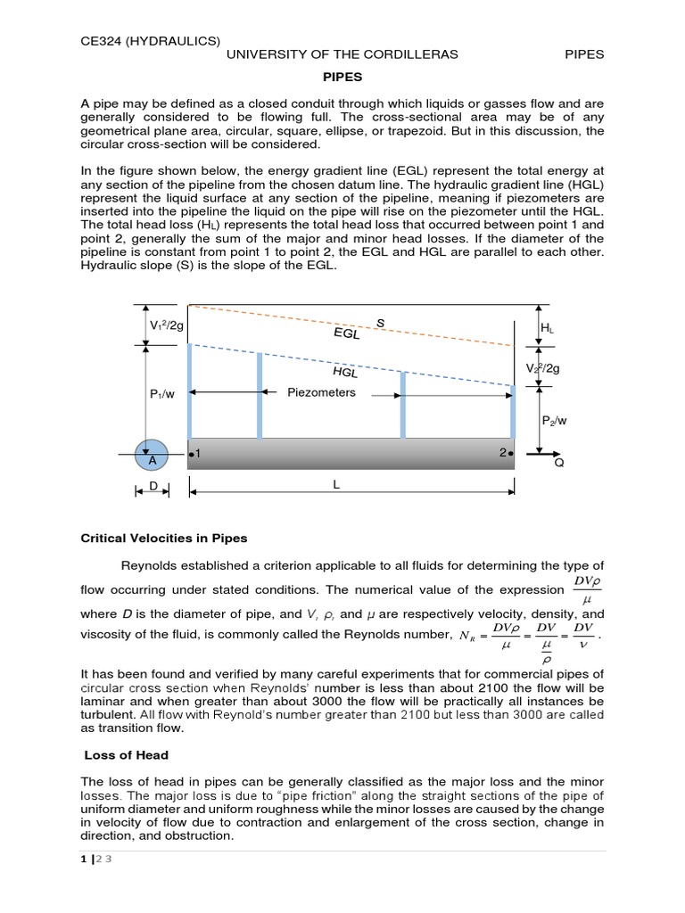 CE 324 - Fluid Flow in Pipes - Pipes in Series, Pipes in Parallel, and ...